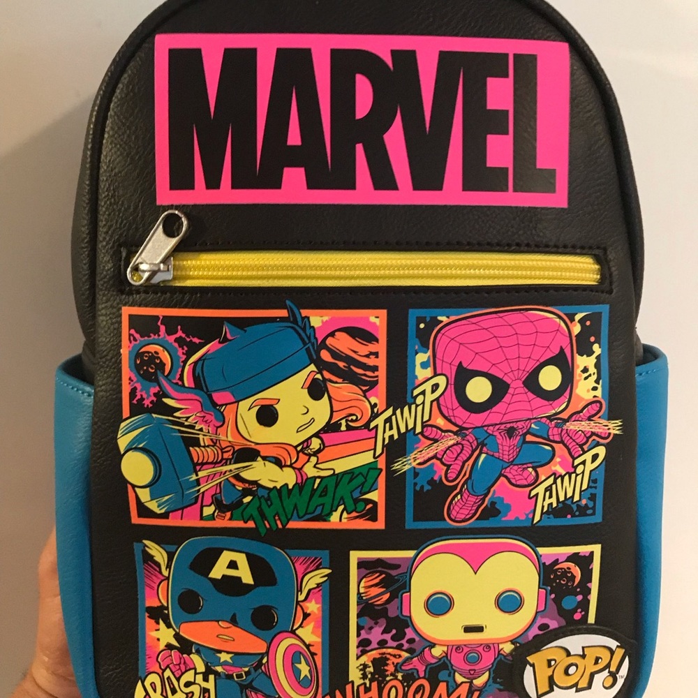 Marvels Characters Mini 12 Inch Backpack. New - Gem